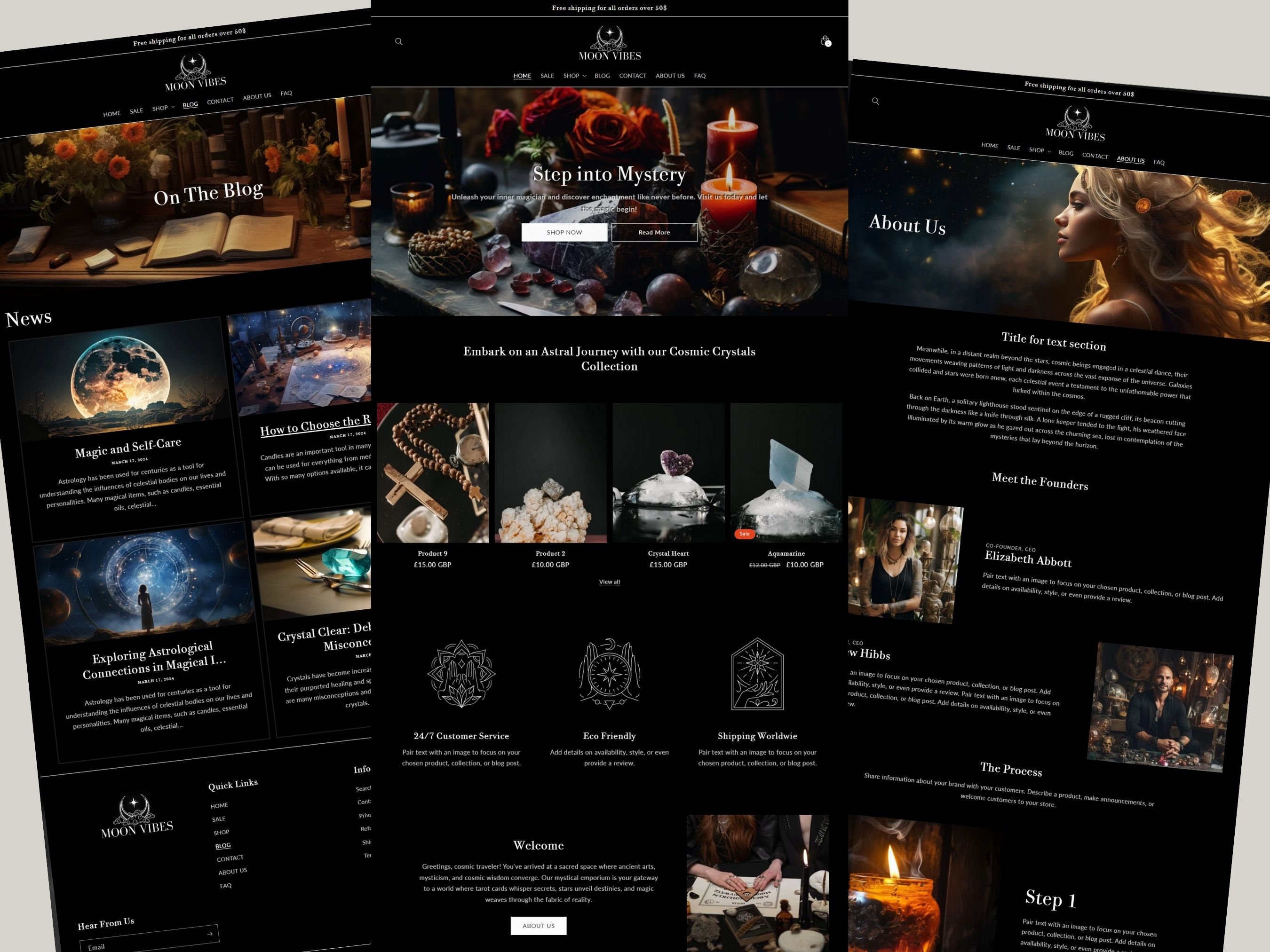Black Shopify, Dark Shopify Theme, Magic Theme, Gothic Template, Tarot ...