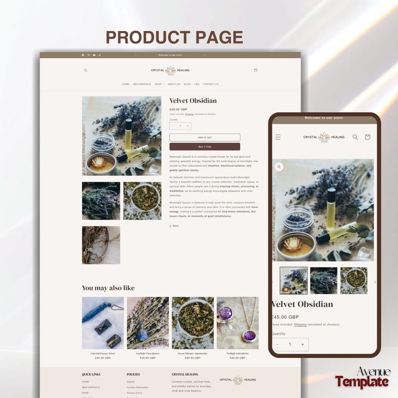 Crystal Shop Shopify Theme | Healing Crystals Store Template ...