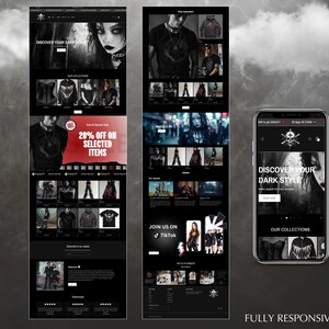 Gothic Shopify Theme, Dark Shopify Template, Goth Shopify, Halloween ...