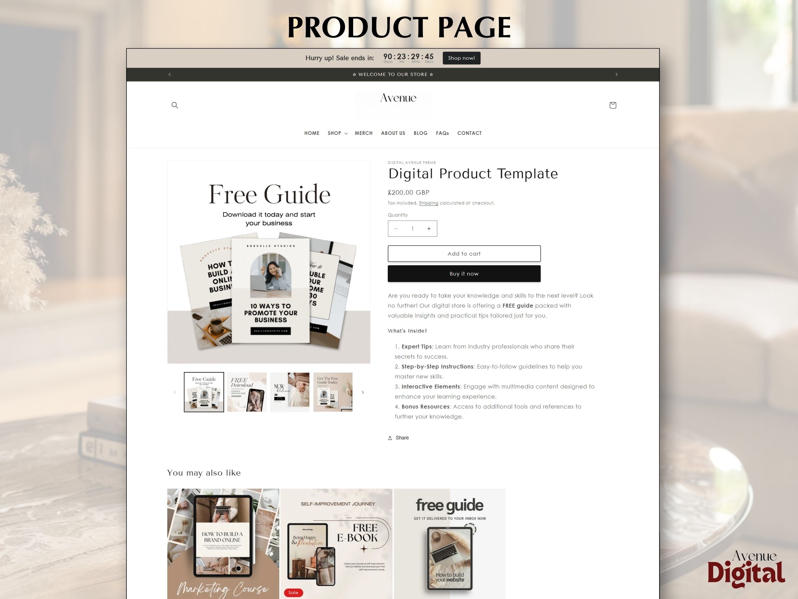 Digital Products Shopify Template, Pastel Aesthetic Shopify Website Theme, Shopify Theme for ...