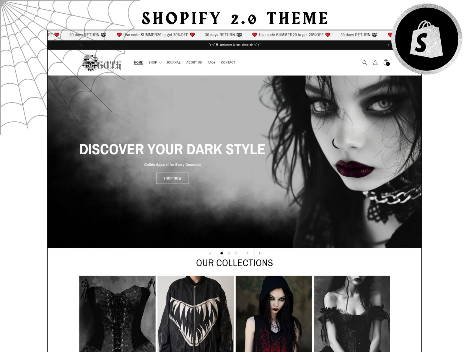 Gothic Shopify Theme, Goth Shopify Dropshipping Store, Halloween ...
