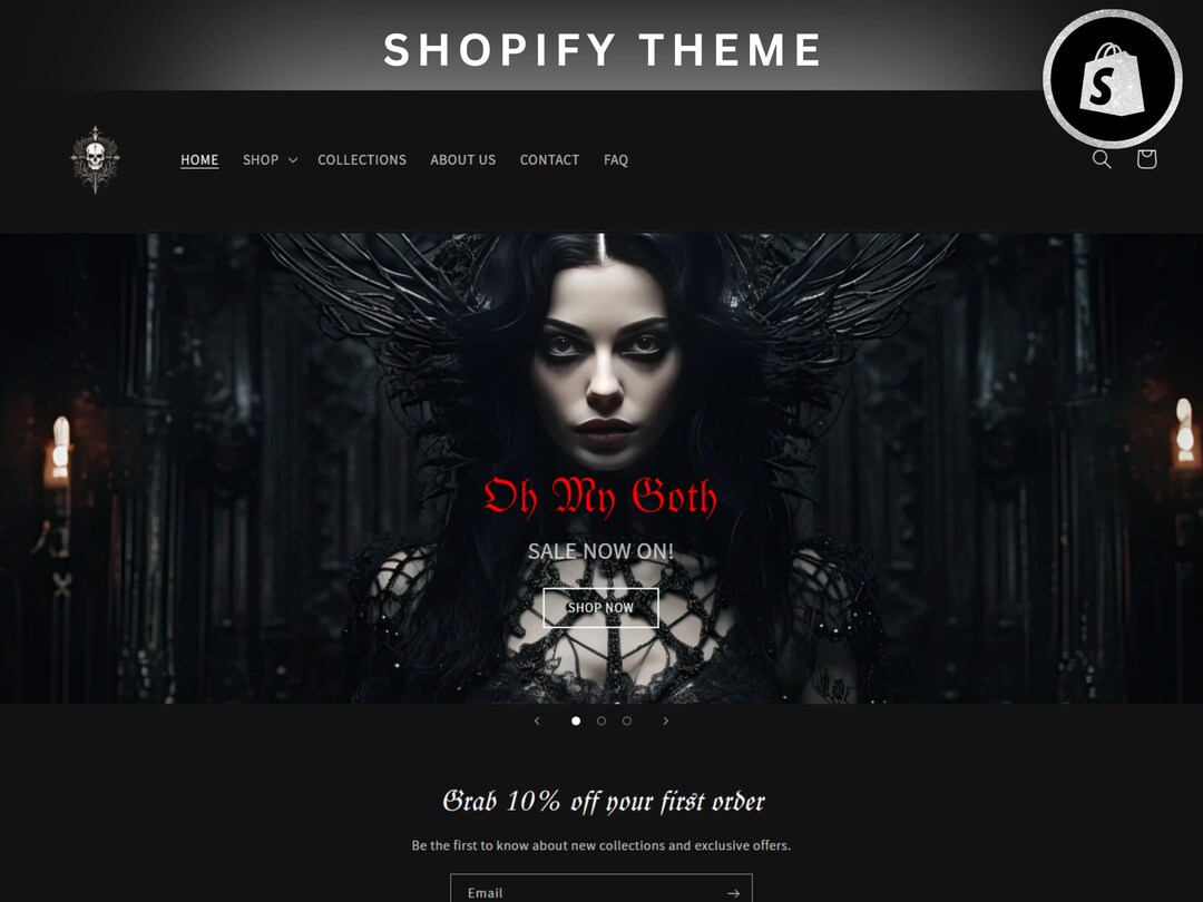 Gothic Shopify Theme, Goth Shopify, Dark Shopify Theme, Halloween ...