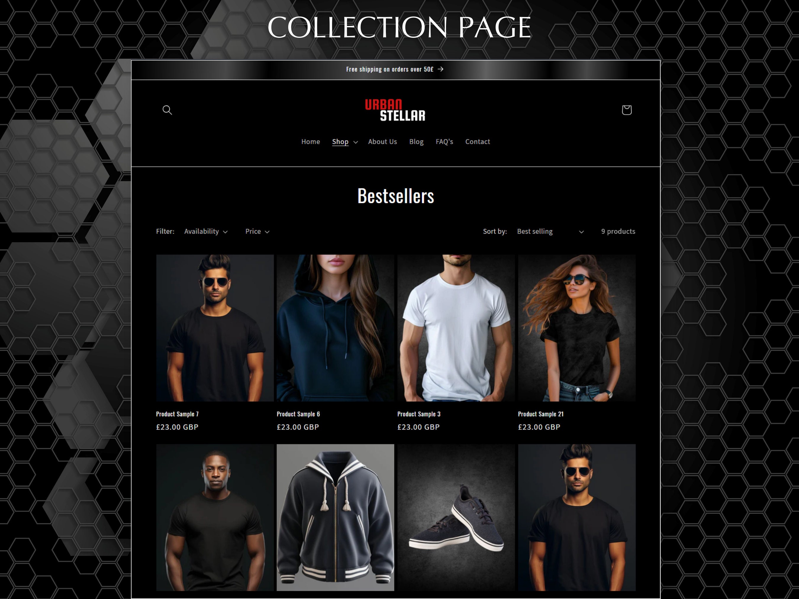 Black Shopify Theme, Ecommerce Website, T-shirt Business Shopify ...