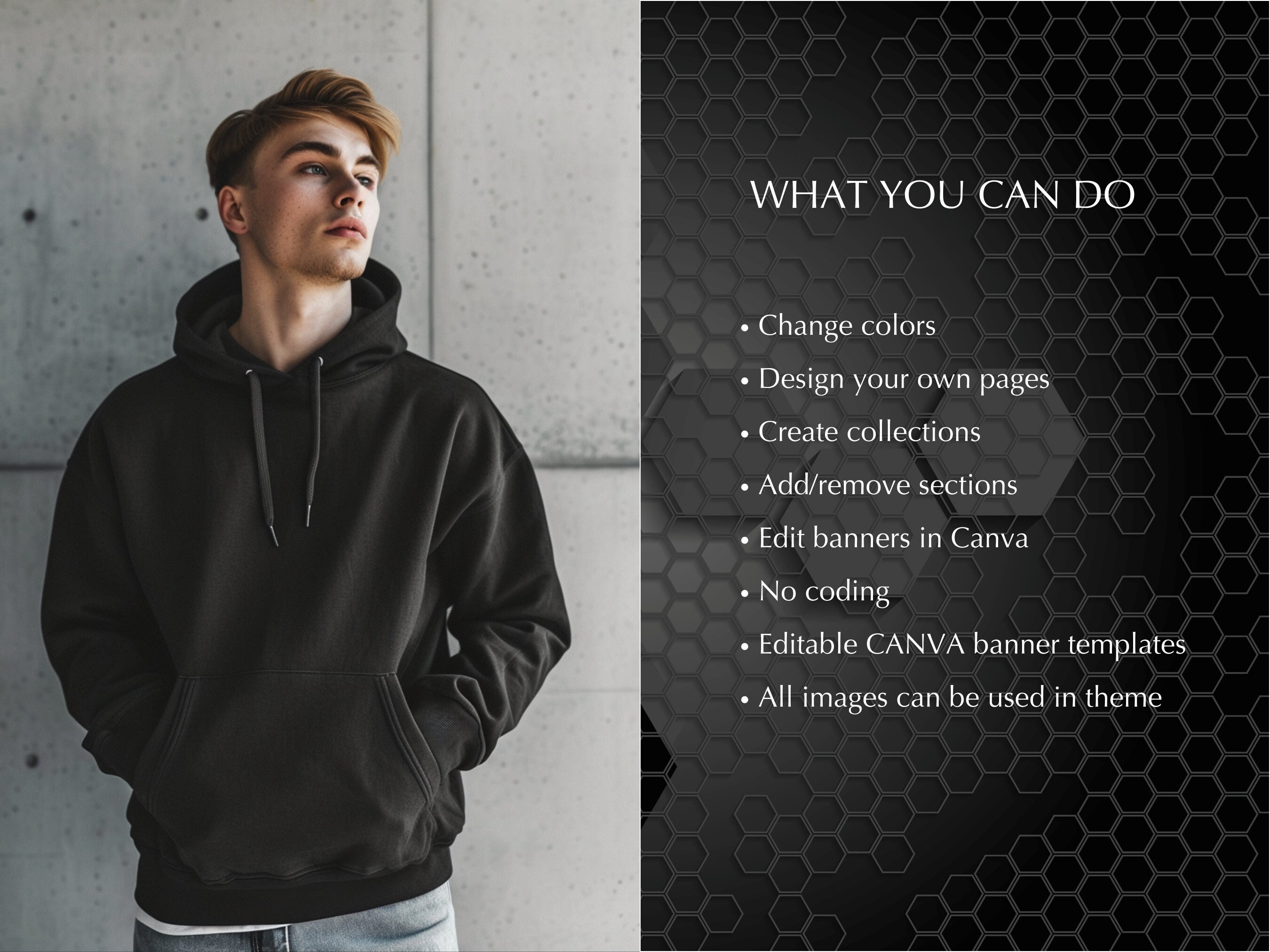 Black Shopify Theme, Ecommerce Website, T-shirt Business Shopify ...