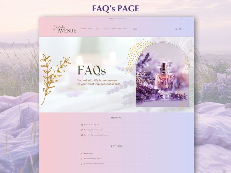 Candle Shopify Theme, Gradient Lavender Shopify Website, Dropshipping ...