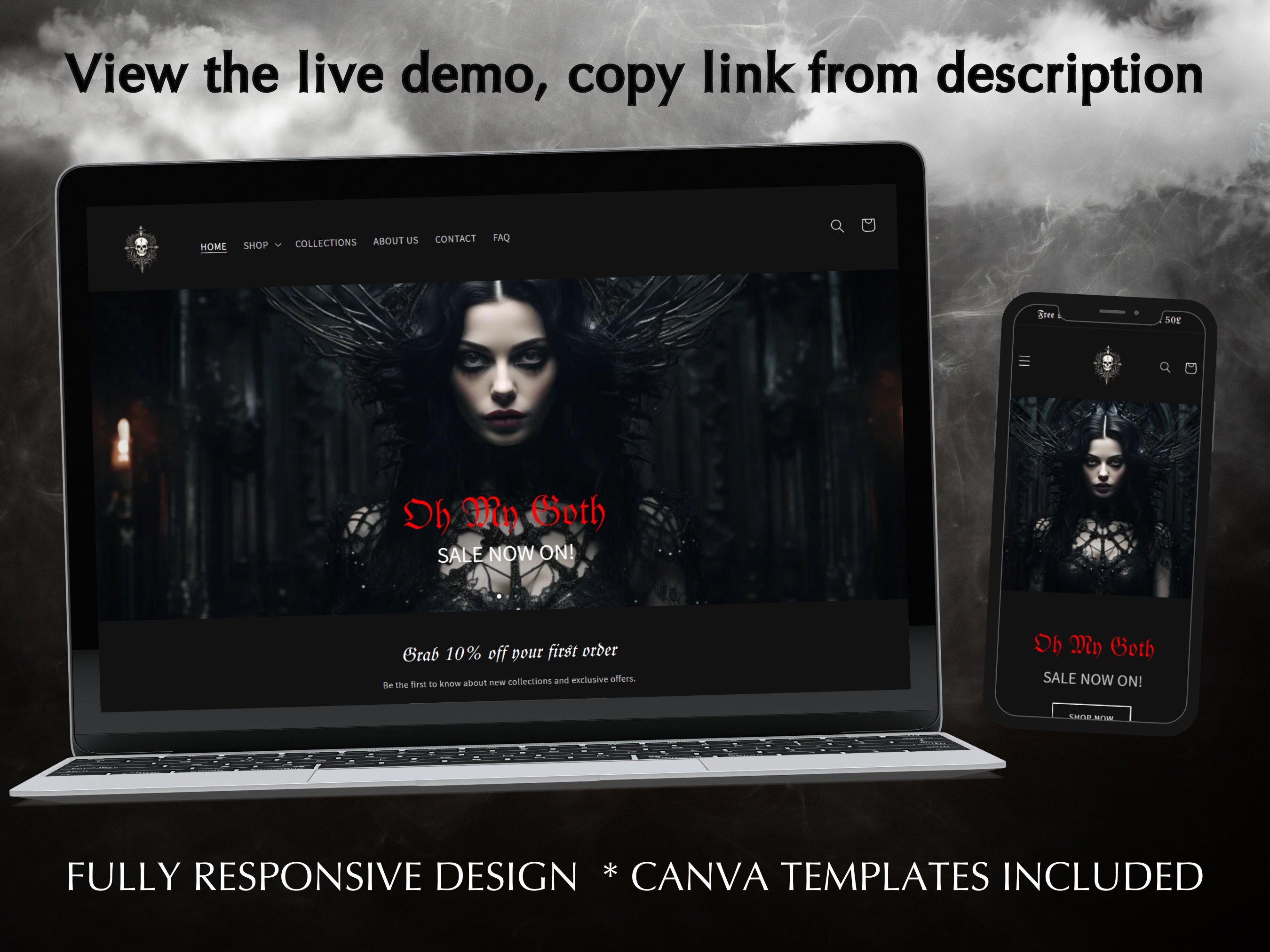 Gothic Shopify Theme, Goth Shopify, Dark Shopify Theme, Halloween ...