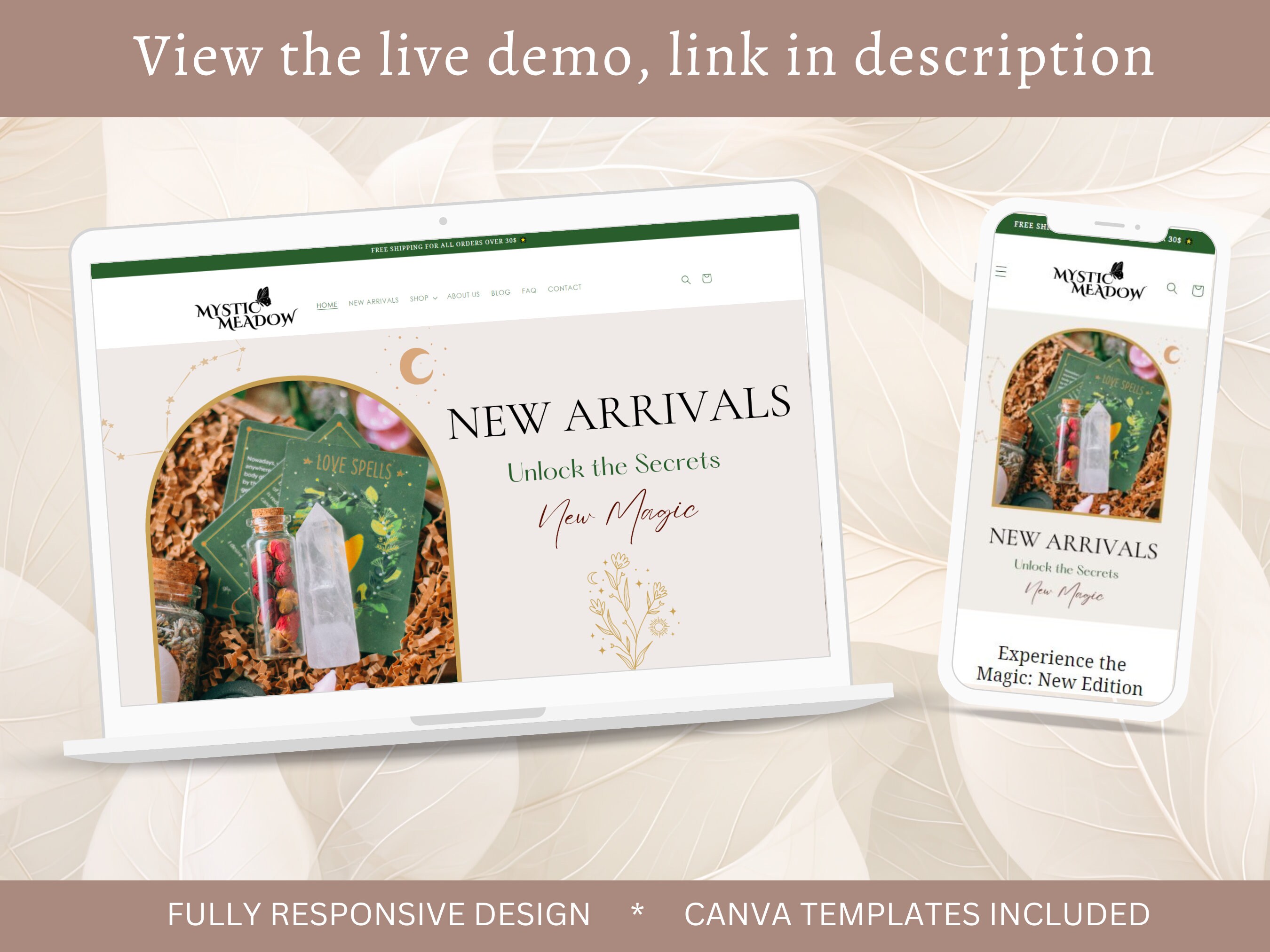 Witchy Shopify Theme, Celestial Shopify Theme, Magic Canva Banner ...