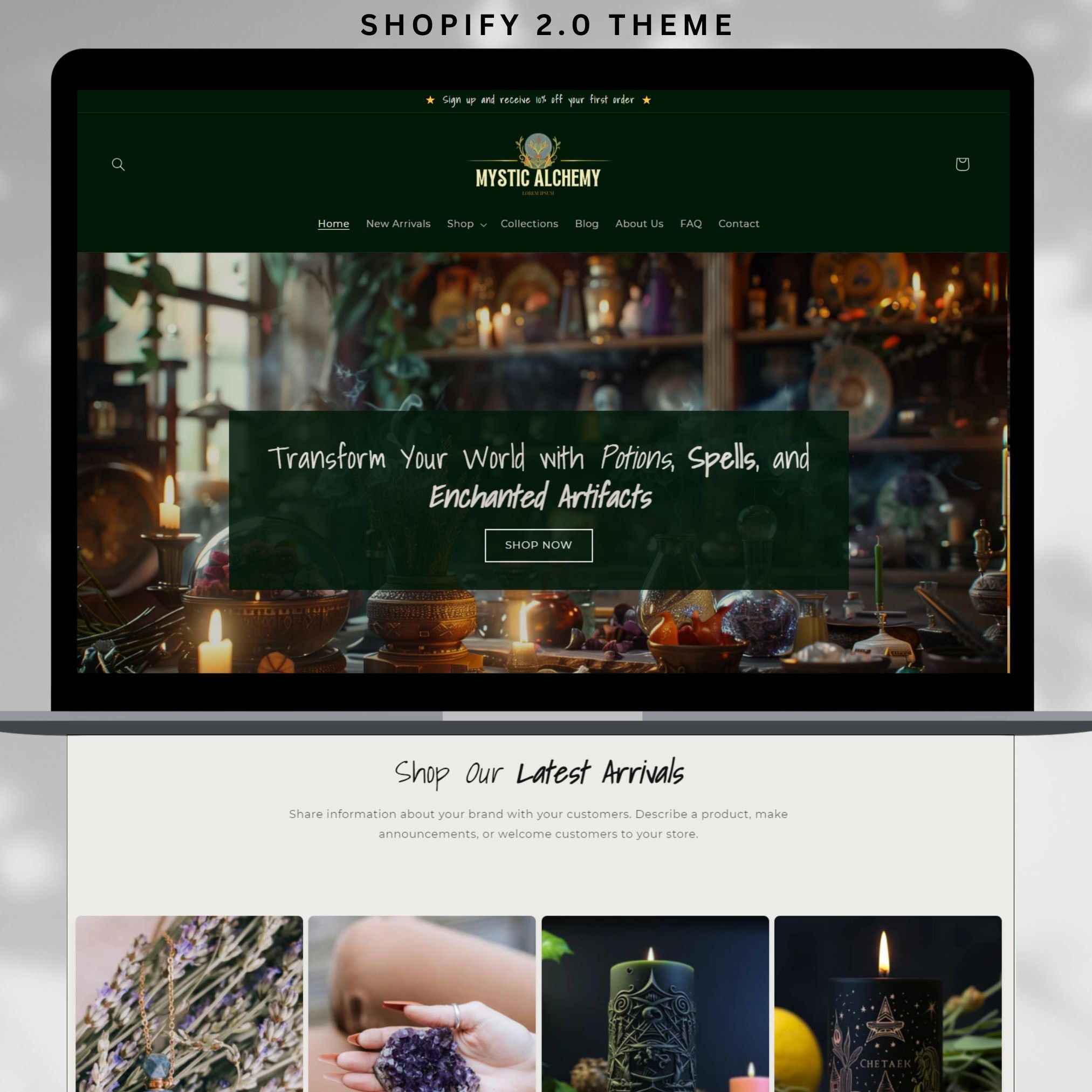 Dark Shopify Theme, Mystical Shopify Website Design, Magic Shop Theme ...