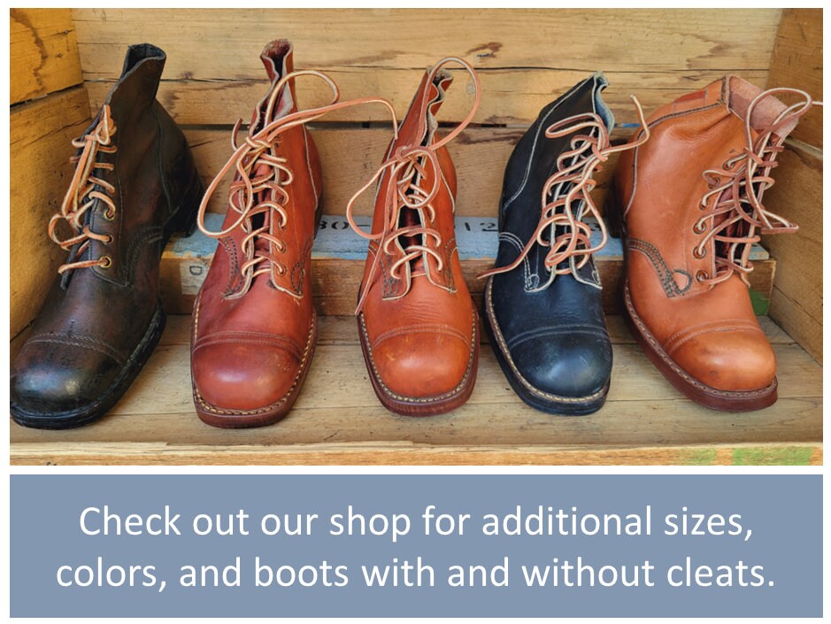 Vintage Australian Men's Size 7.5 1950's Leather Lace-up Ammo Boots ...