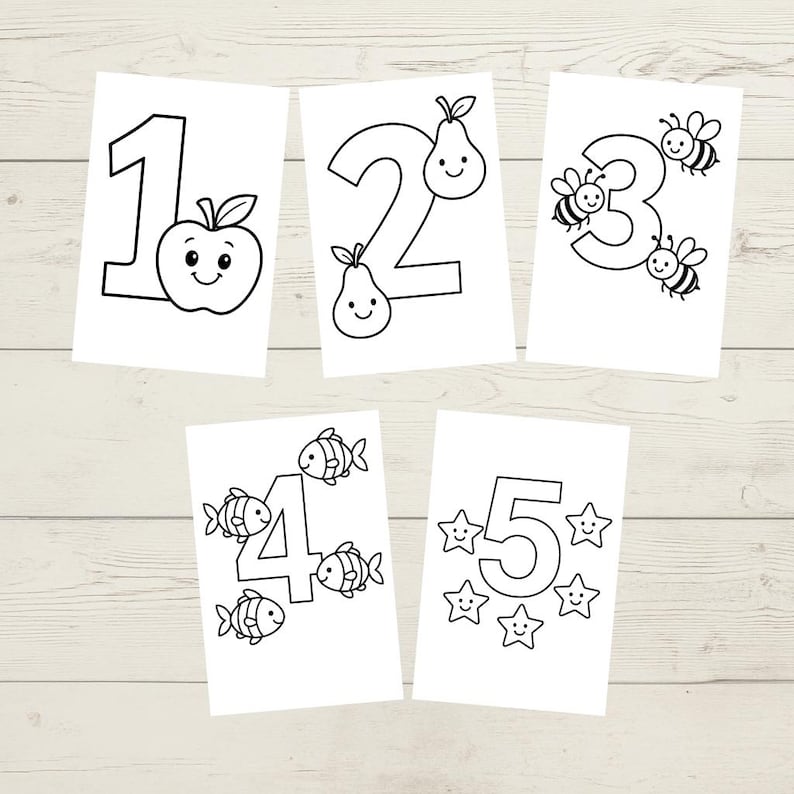 Number Coloring Pages (1-10) Printable Preschool, Kindergarten ...