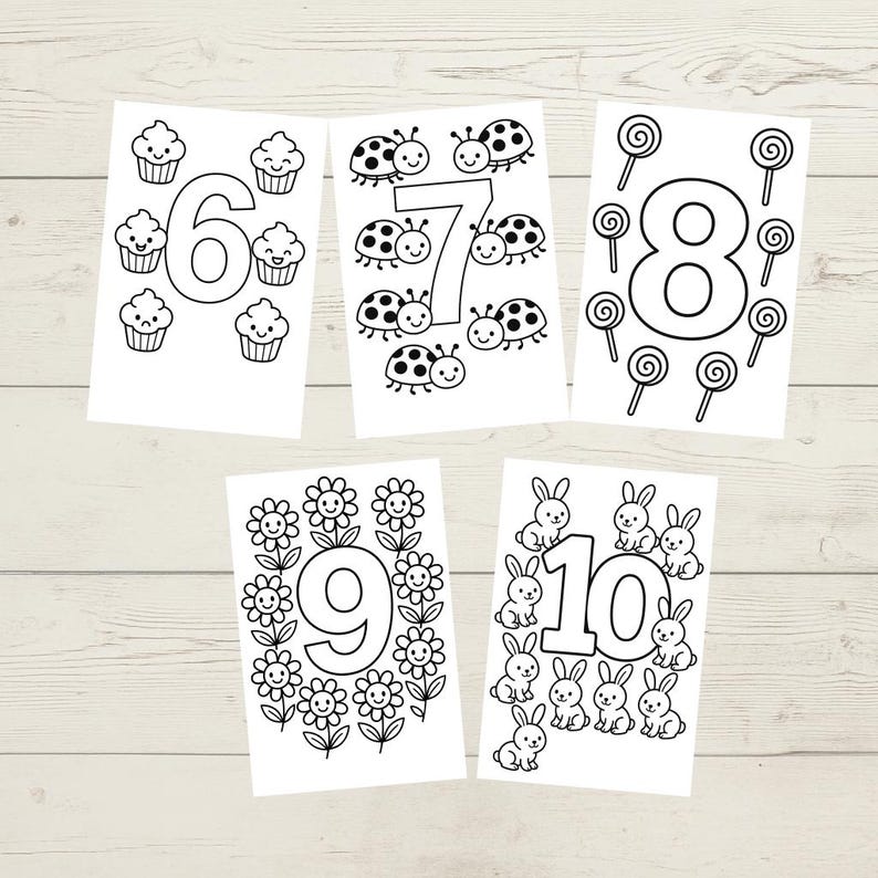 Number Coloring Pages (1-10) Printable Preschool, Kindergarten ...