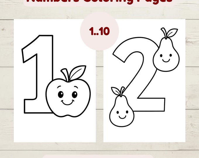 Number Coloring Pages (1-10) Printable Preschool, Kindergarten ...