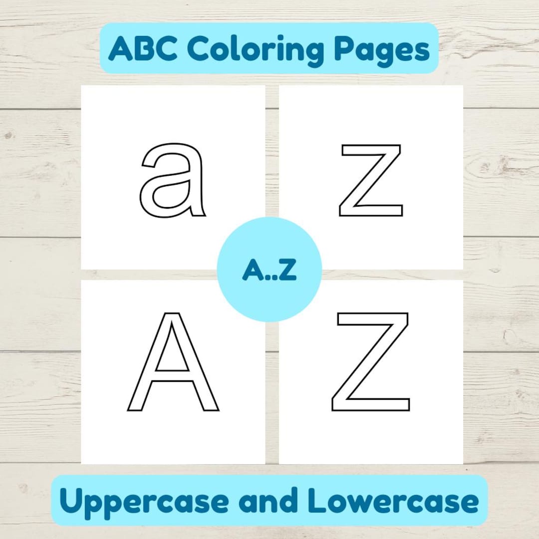 Large Alphabet Coloring Pages A-Z, Uppercase and Lowercase Letters ...
