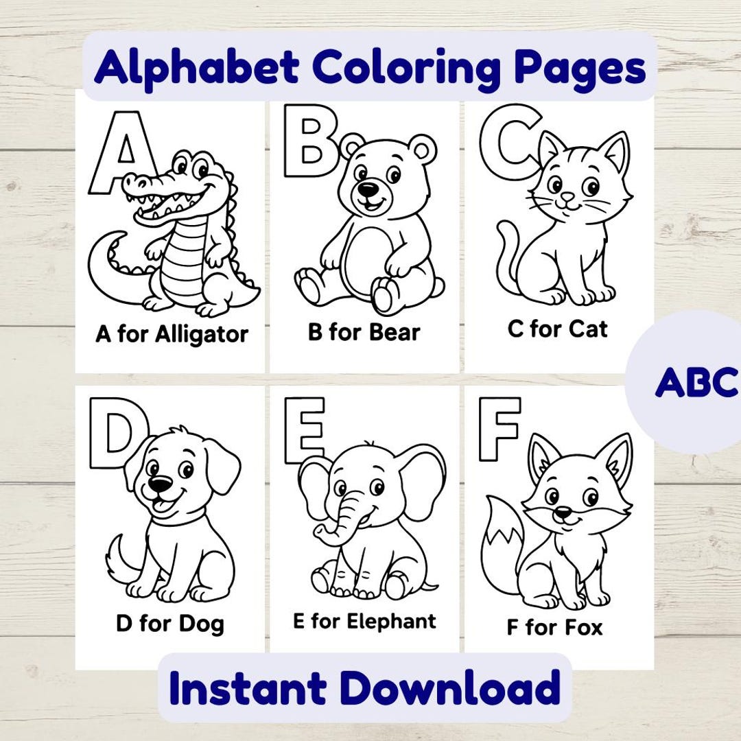 ABC Alphabet Coloring Pages for Kids, A-Z Printable, Preschool ...