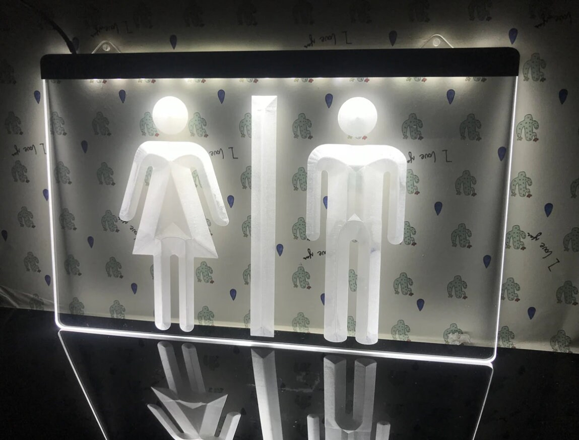 Toilet Restrooms Washroom WC Male Female Bright Display LED - Etsy