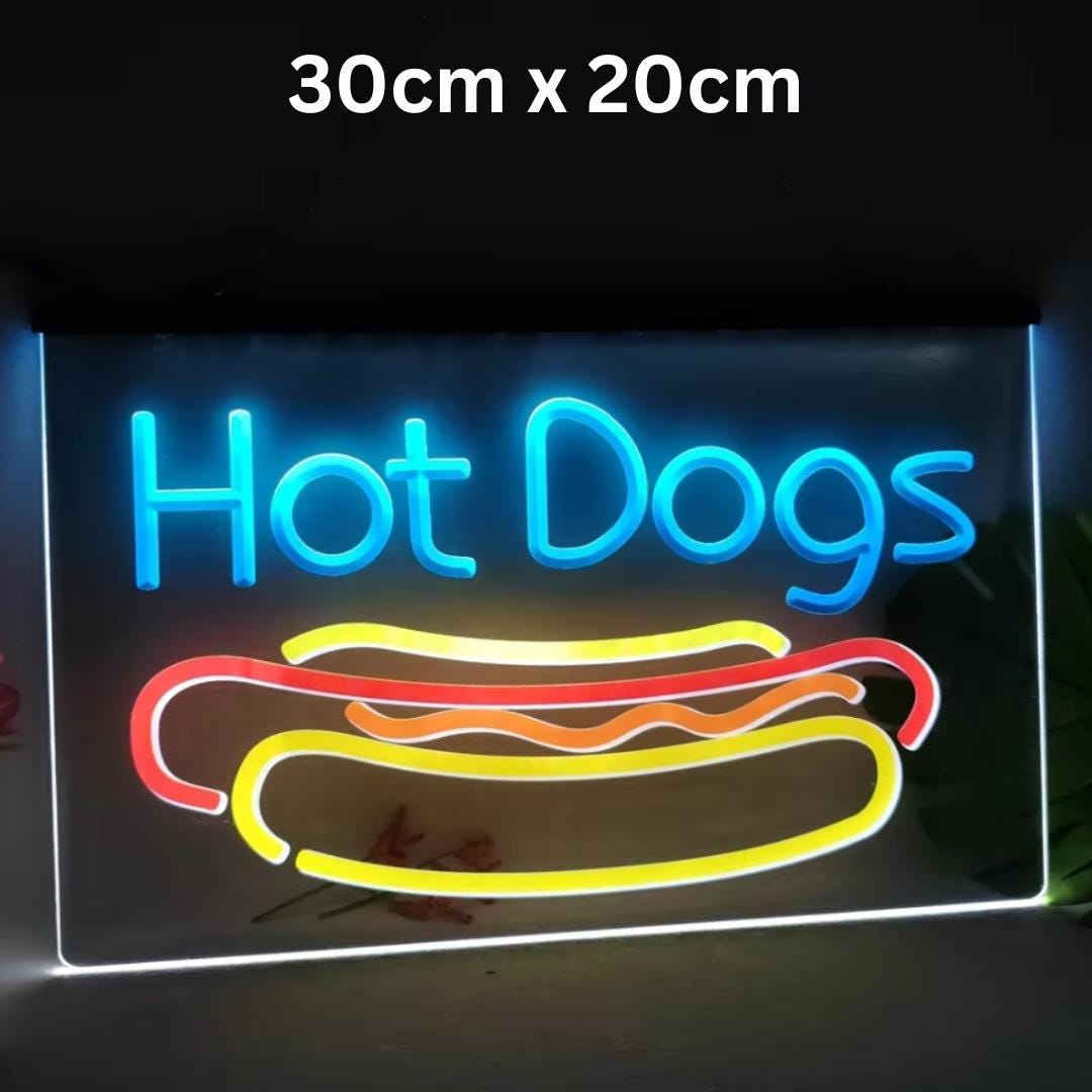Hot Dog Sign, Hot Dogs Led Light Multicolor Sign 3D Neon Food Truck ...