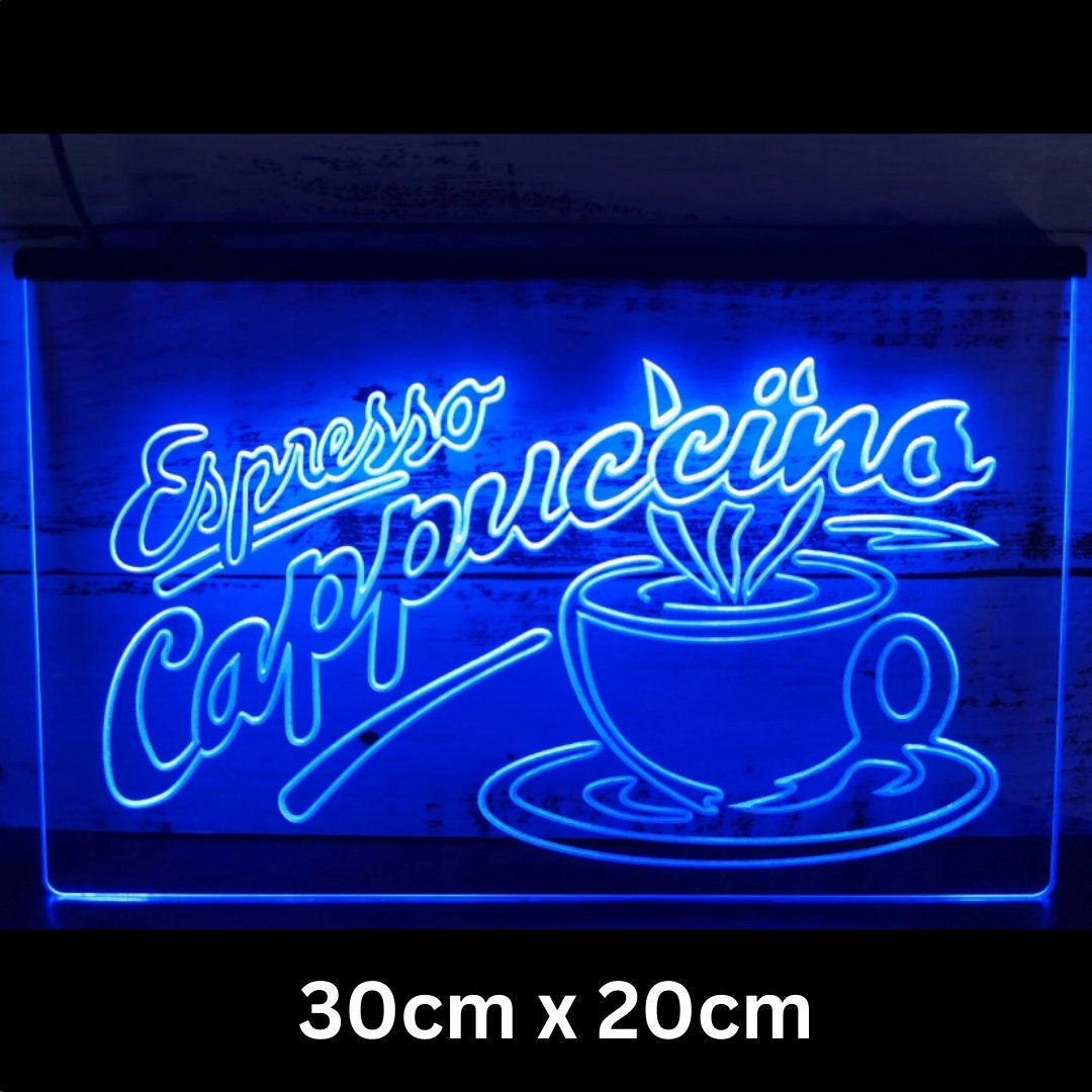 Espresso Cappuccino LED Neon Light Sign for Coffee Cafe Businesses Home ...