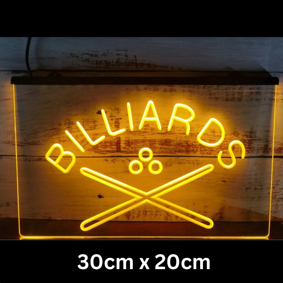 Billiards Cue Pool Led Neon Light Sign for Pub Club Advertisement ...