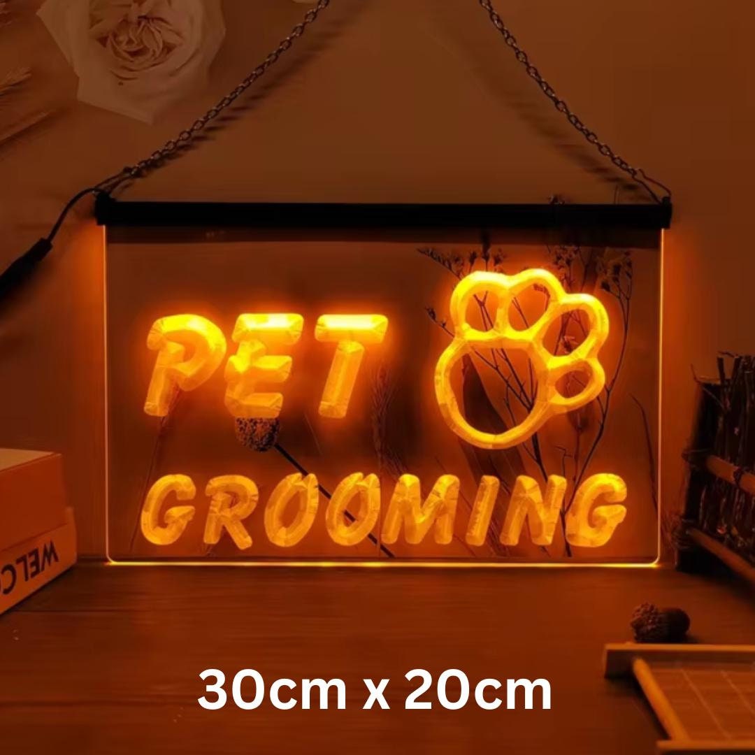 Pet Grooming LED Neon Light Sign Pet Salon Dog Groom Beautician ...