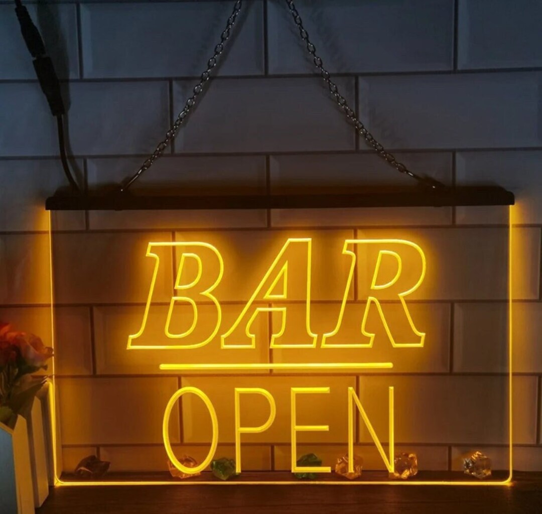 Bar Open Home LED Light Neon Sign Décor for Beer Bar Pub Club Man Cave ...