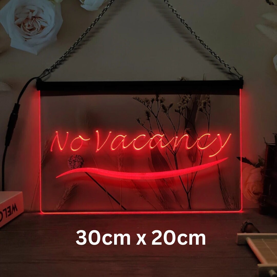 No Vacancy LED Neon Light Sign for Hotel Motel Hostel Customizable Gift ...