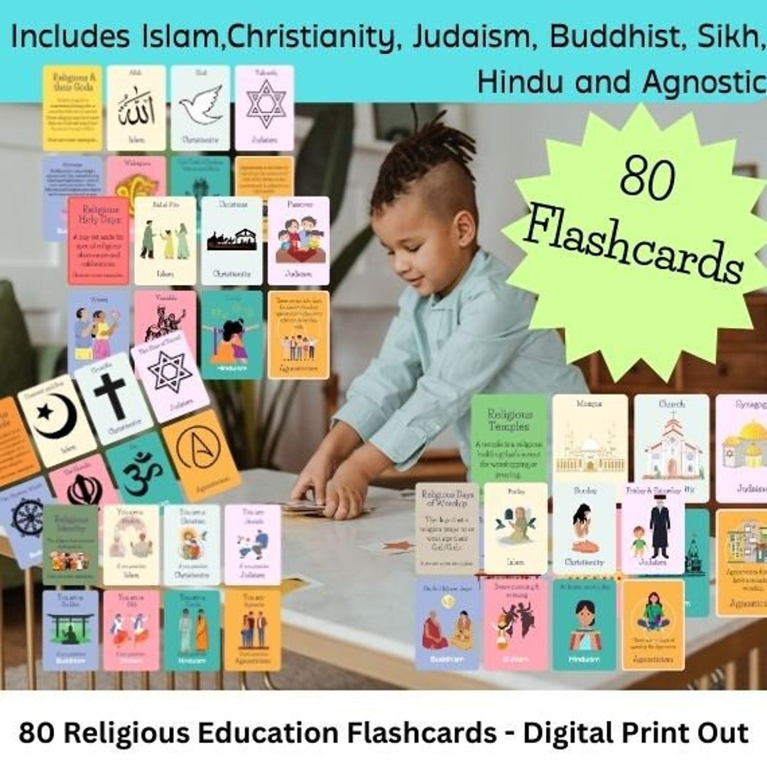 Religious Education Flashcards Bundle Hindu Muslim Jewish - Etsy