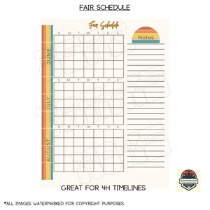 PRINTABLE, Fair Summer Calendar, Blank for Multiple Usage, Instant ...