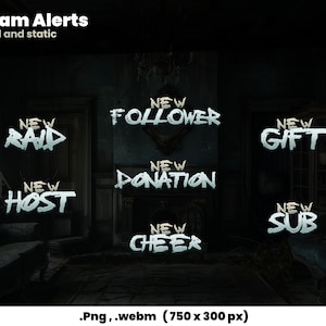 Horror Animated Stream Overlay - Twitch Spooky Stream Package - Dark ...