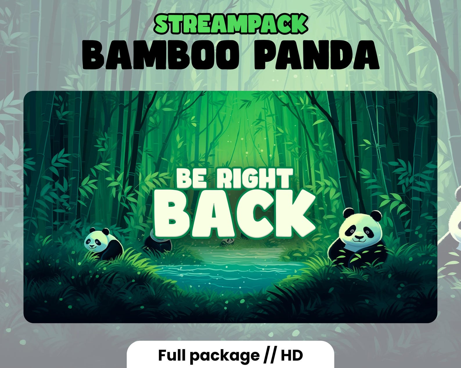 Panda Bamboo Stream Overlay, Animated Twitch OBS Screens (HD Files) - Etsy