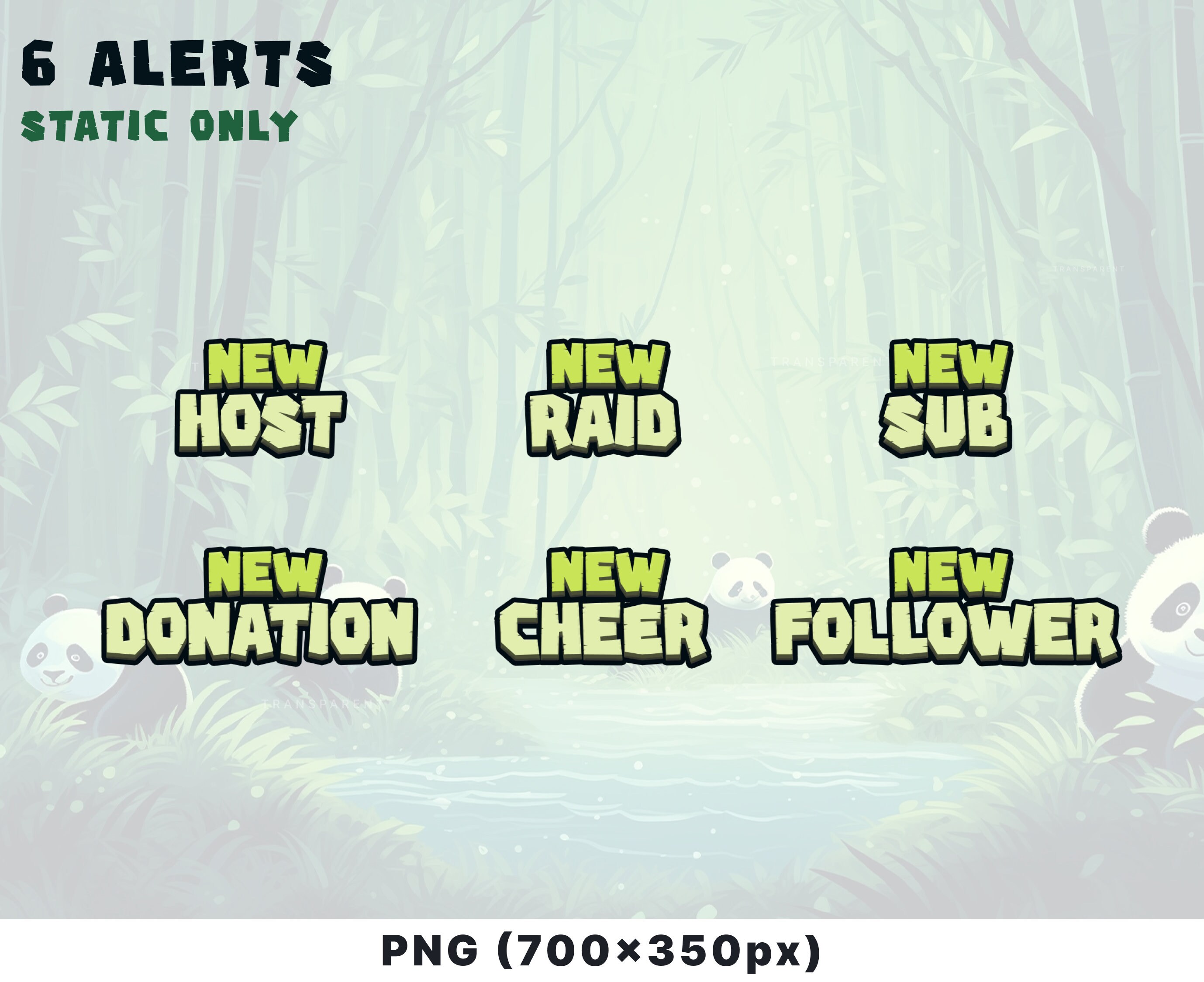 CUTE PANDA BAMBOO Stream Overlay // Full Package // Screens, Alerts ...