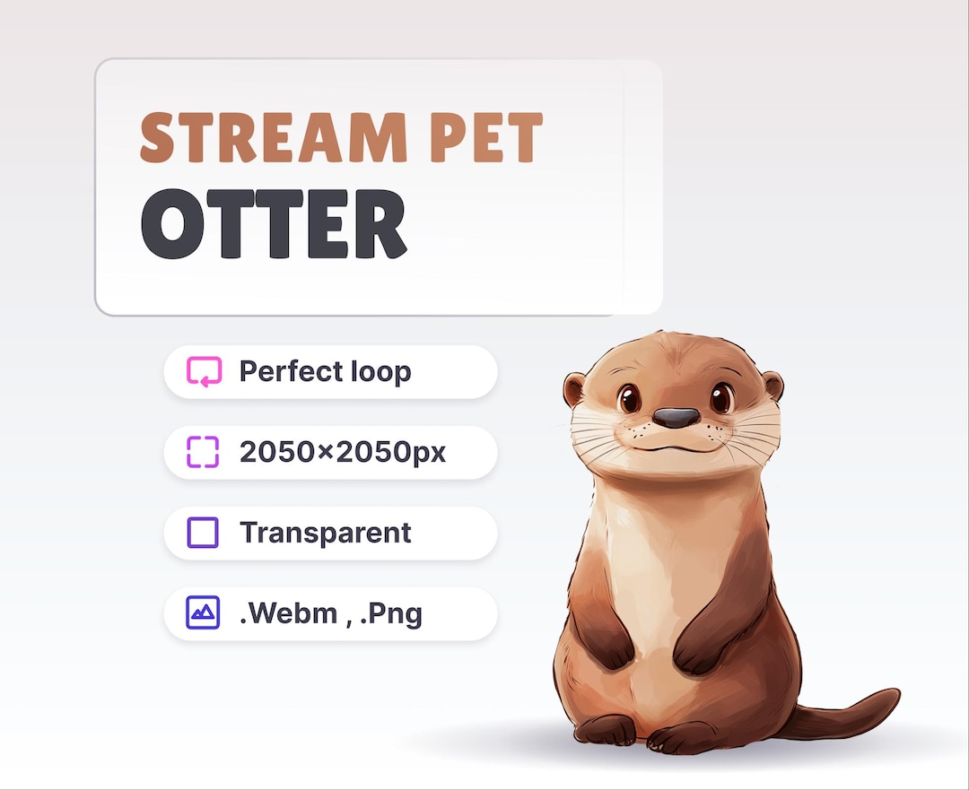 STREAM PET - Cute Otter - Animated - Perfect Loop - Hd Files ...