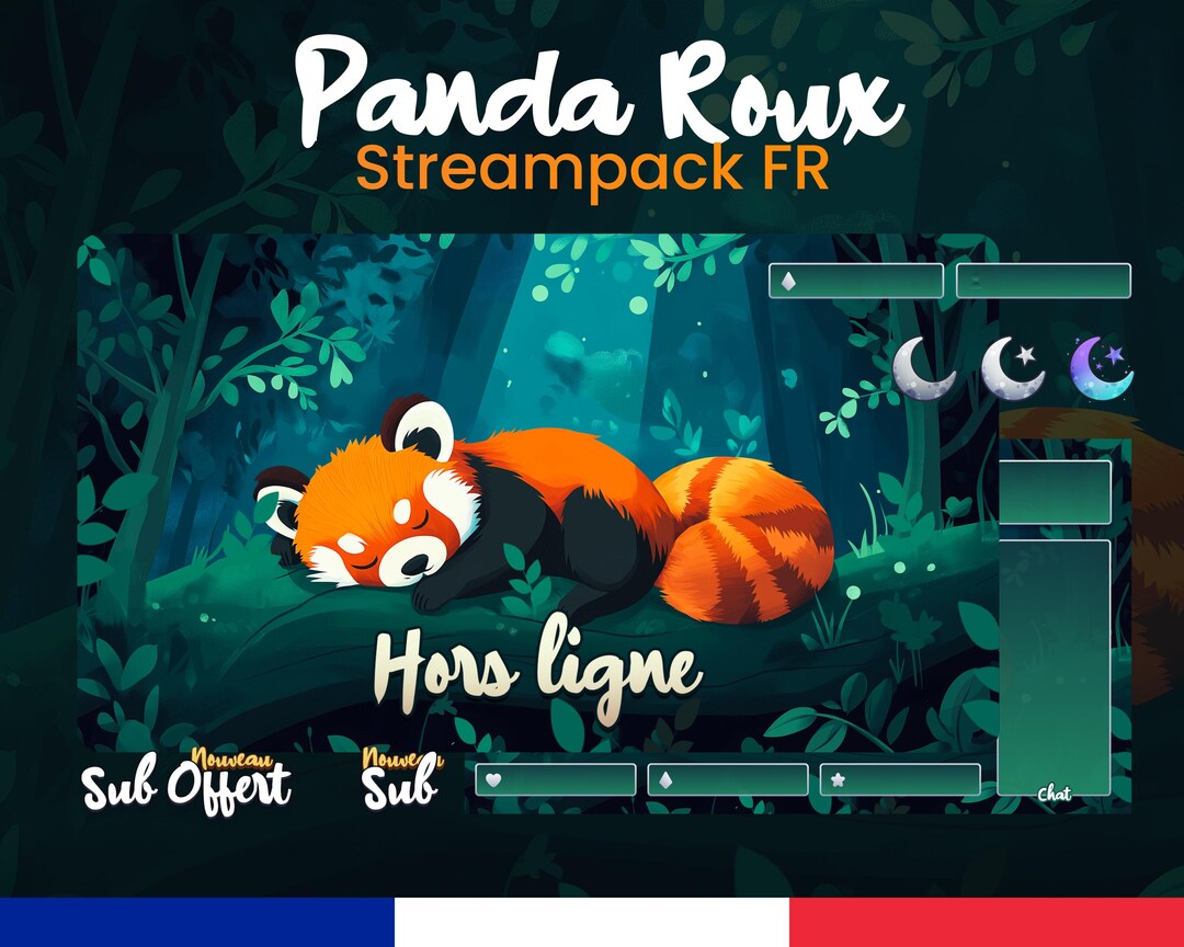STREAMPACK - Panda Roux - Pack De Stream Animé - 1920x1080px - Overlays ...