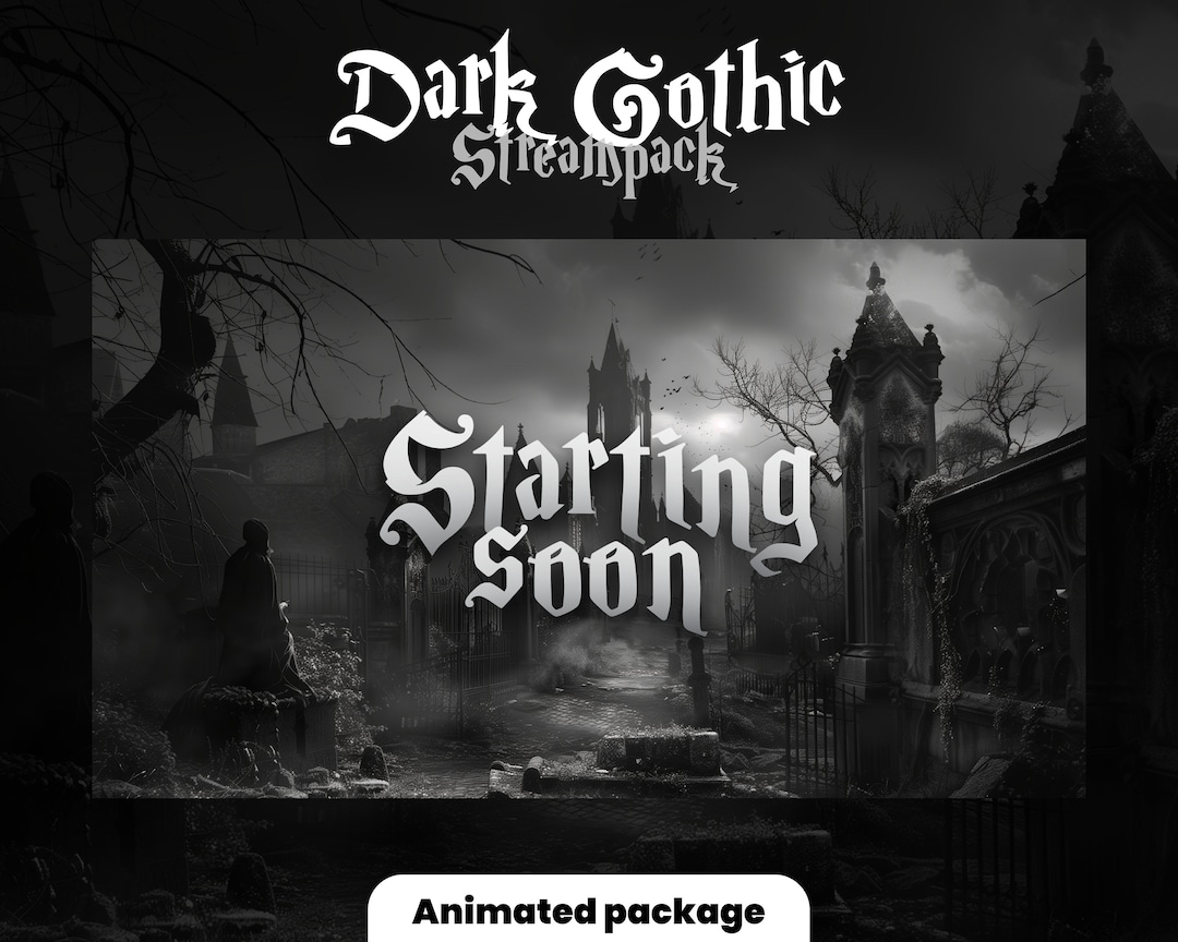 Dark Gothic Stream Overlay - Emo Vampire Stream Package - Twitch ...