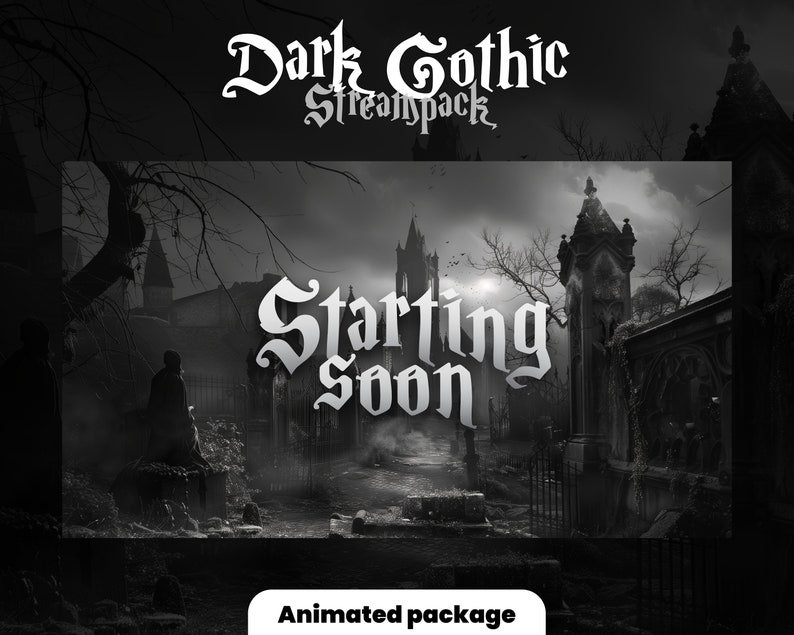 Dark Gothic Stream Overlay - Emo Vampire Stream Package - Twitch ...