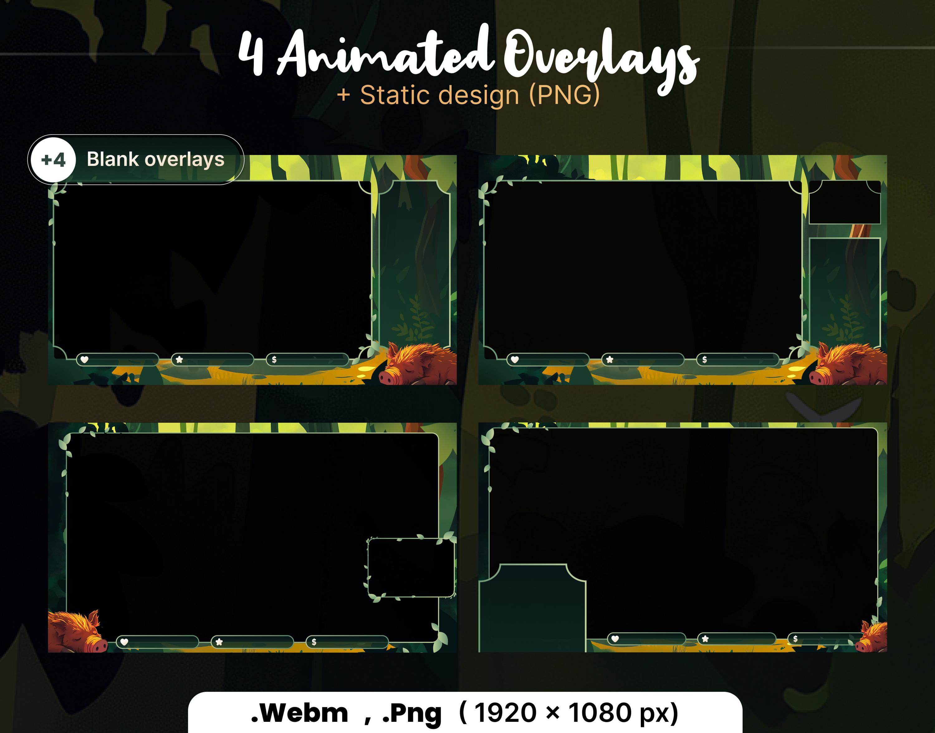 STREAM PACK - Wild Boar - 1920x1080px - Animated - Forest - Overlays ...