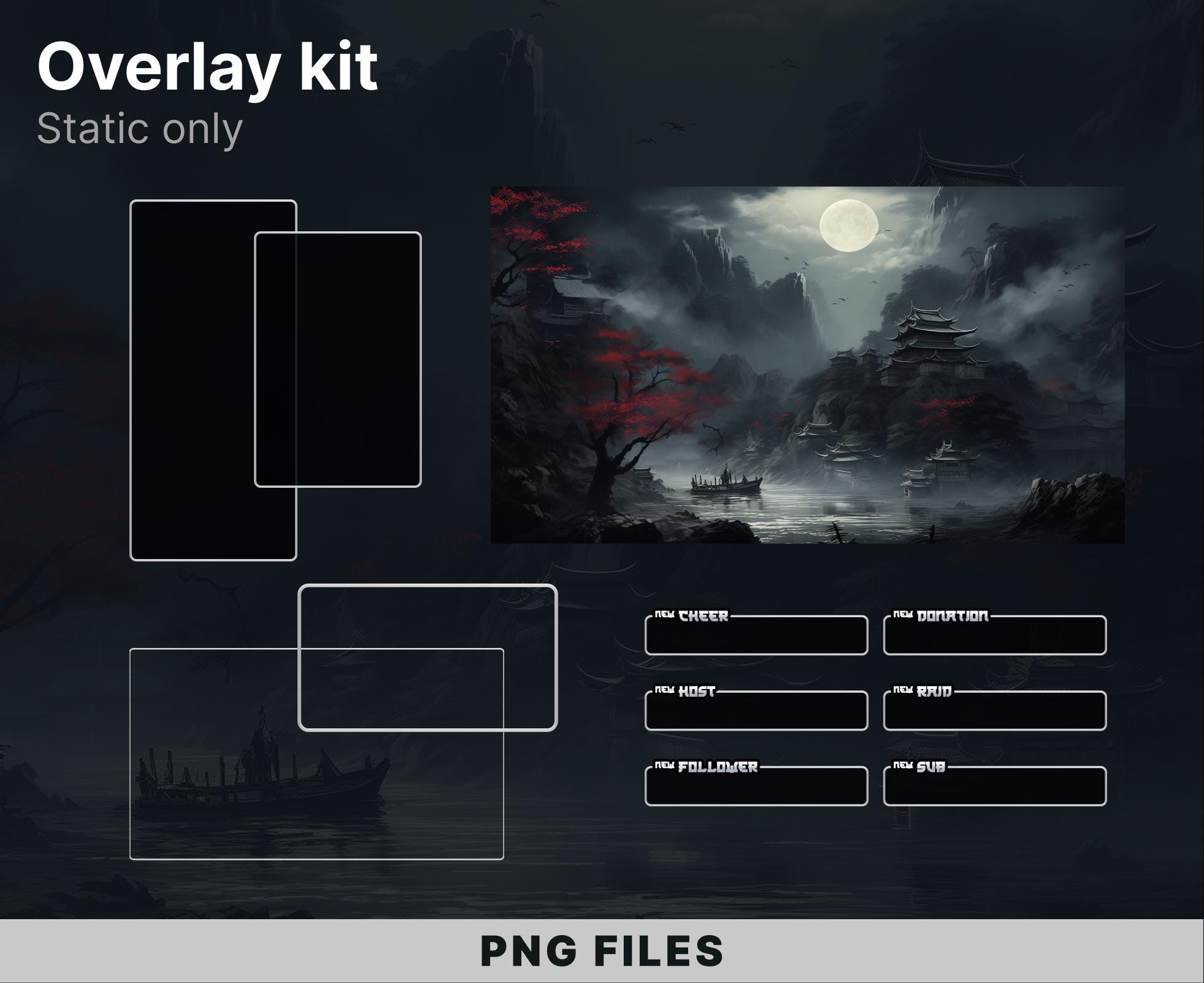 MOONLIGHT SAMOURAI Stream Package - Dark Japan Streampack - Animated ...