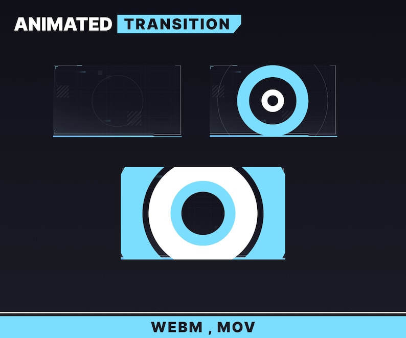 ANIMATED STREAM OVERLAY Cyber Minimalist Black Blue Twitch and Obs ...