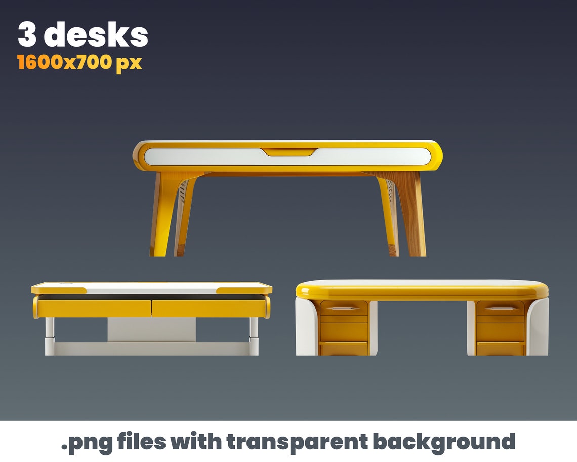 VTUBER KIT Yellow Gaming Room Chairs, Desk, Mics and More Stream Asset ...