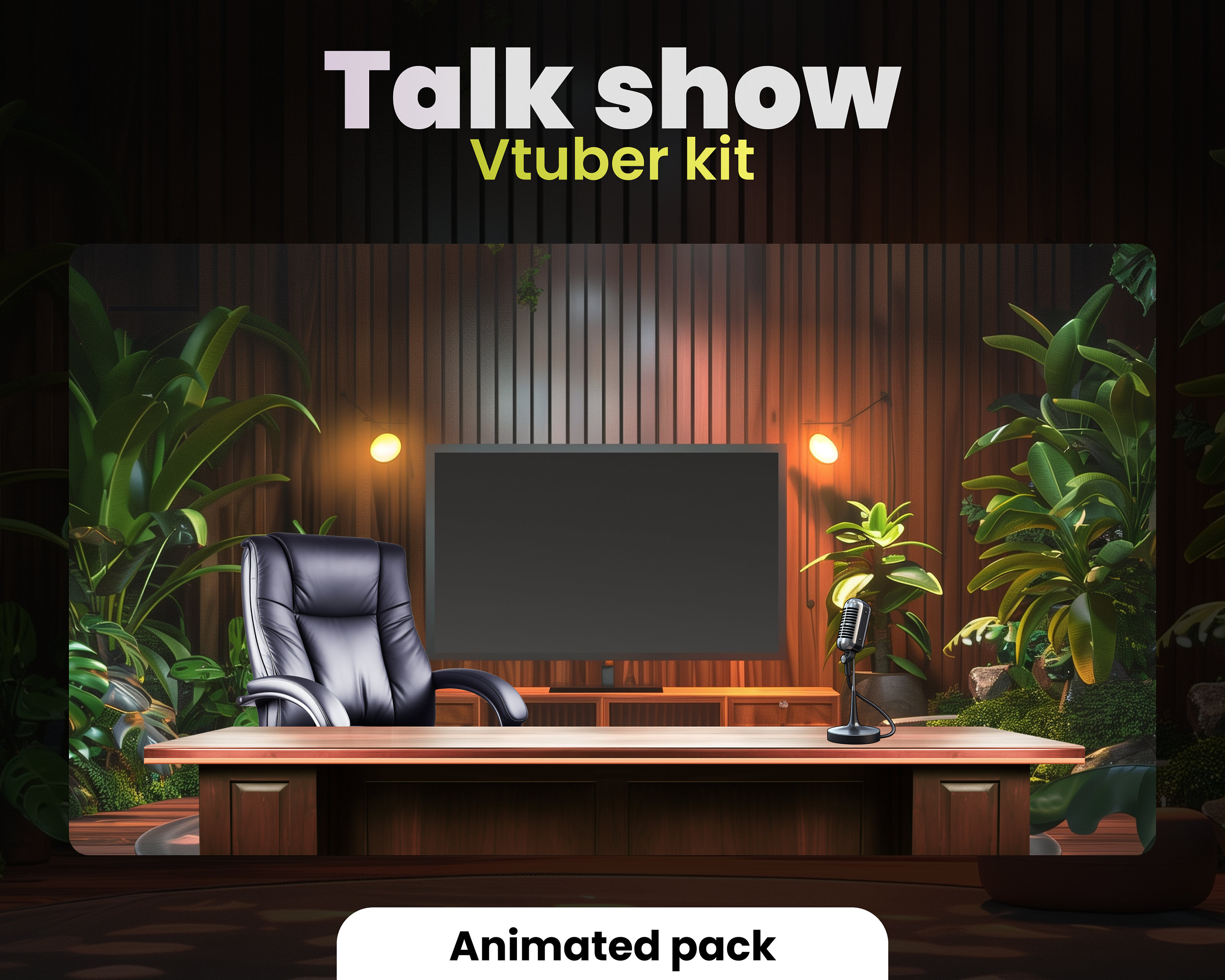 VTUBER TALK SHOW - Vtuber Background - Twitch Stream Assets - Pngtuber ...