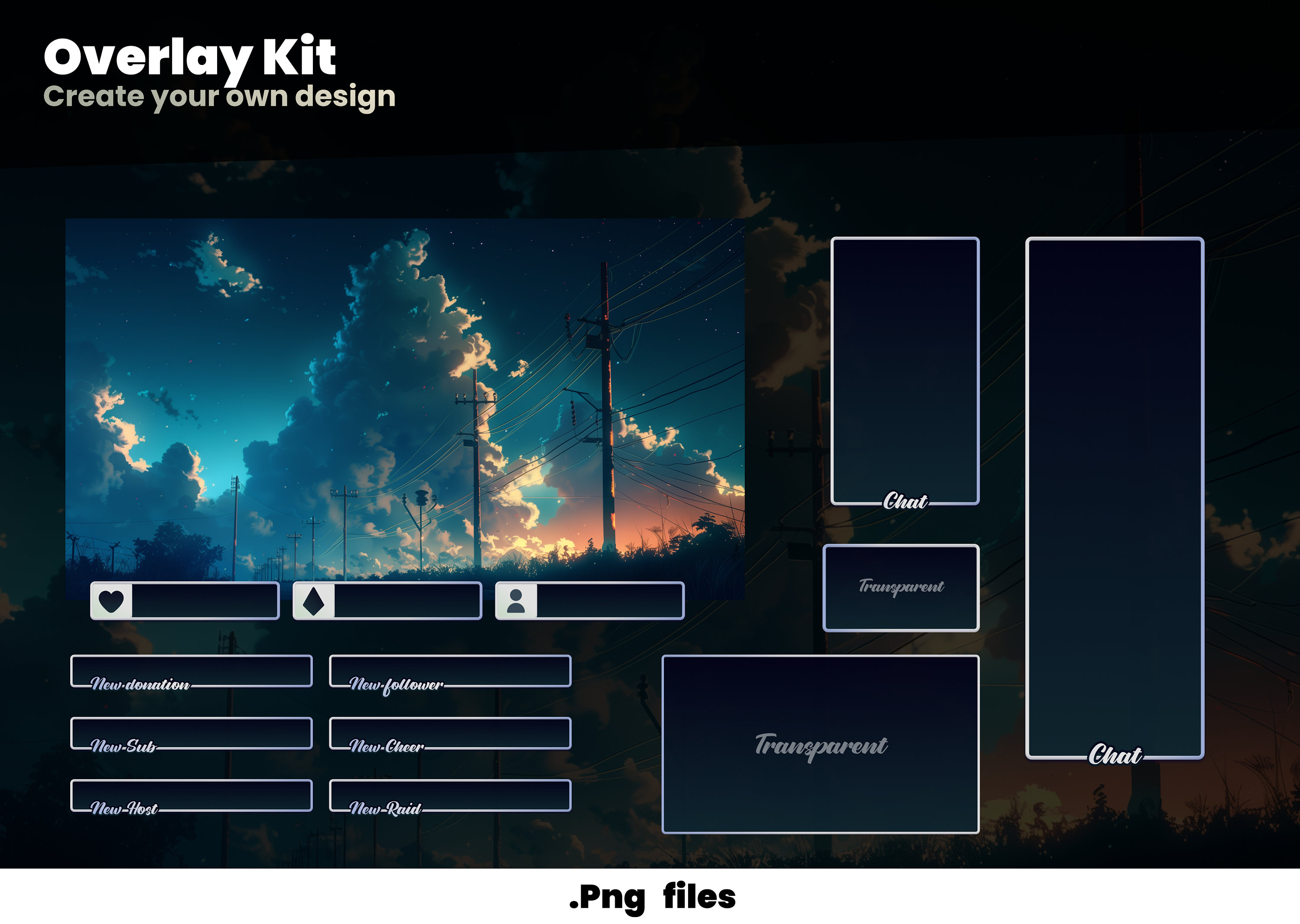 LOW-FI NIGHT Stream Package - Twitch Overlays Kit - Animated - Cute ...