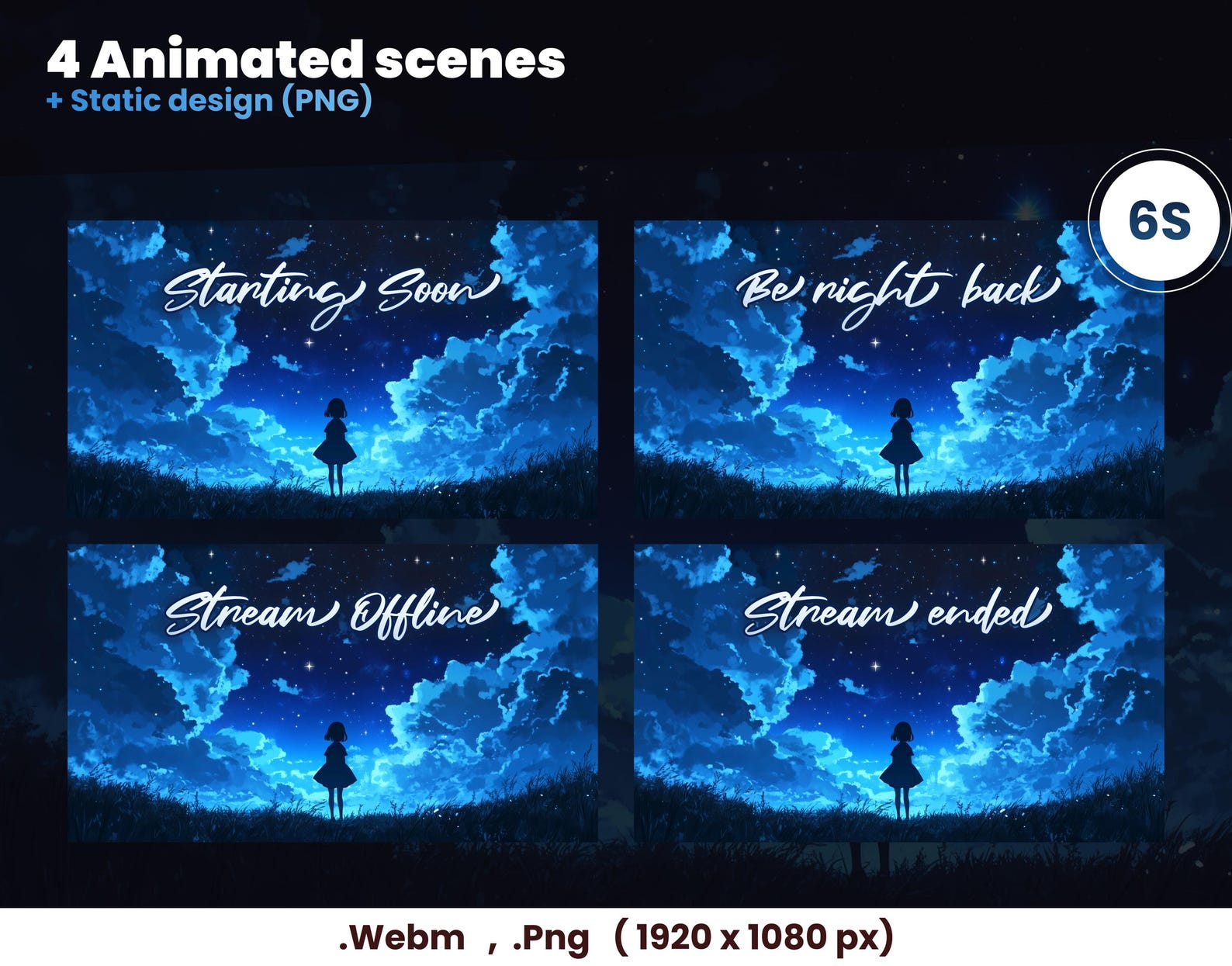 Streampack "cute Anime Girl" | Animated Twitch Stream Package ...