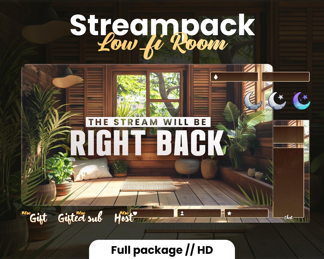 Low-fi Wooden Room Stream Overlay | Animated | Overlay, Screen, Panels ...
