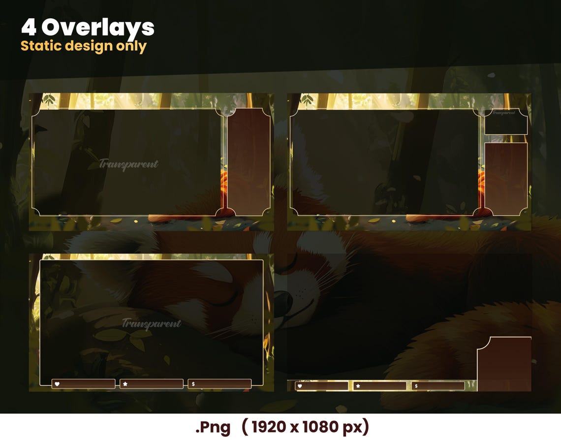 Red Panda Twitch Stream Overlay Kit | OBS, Streamlabs - Etsy