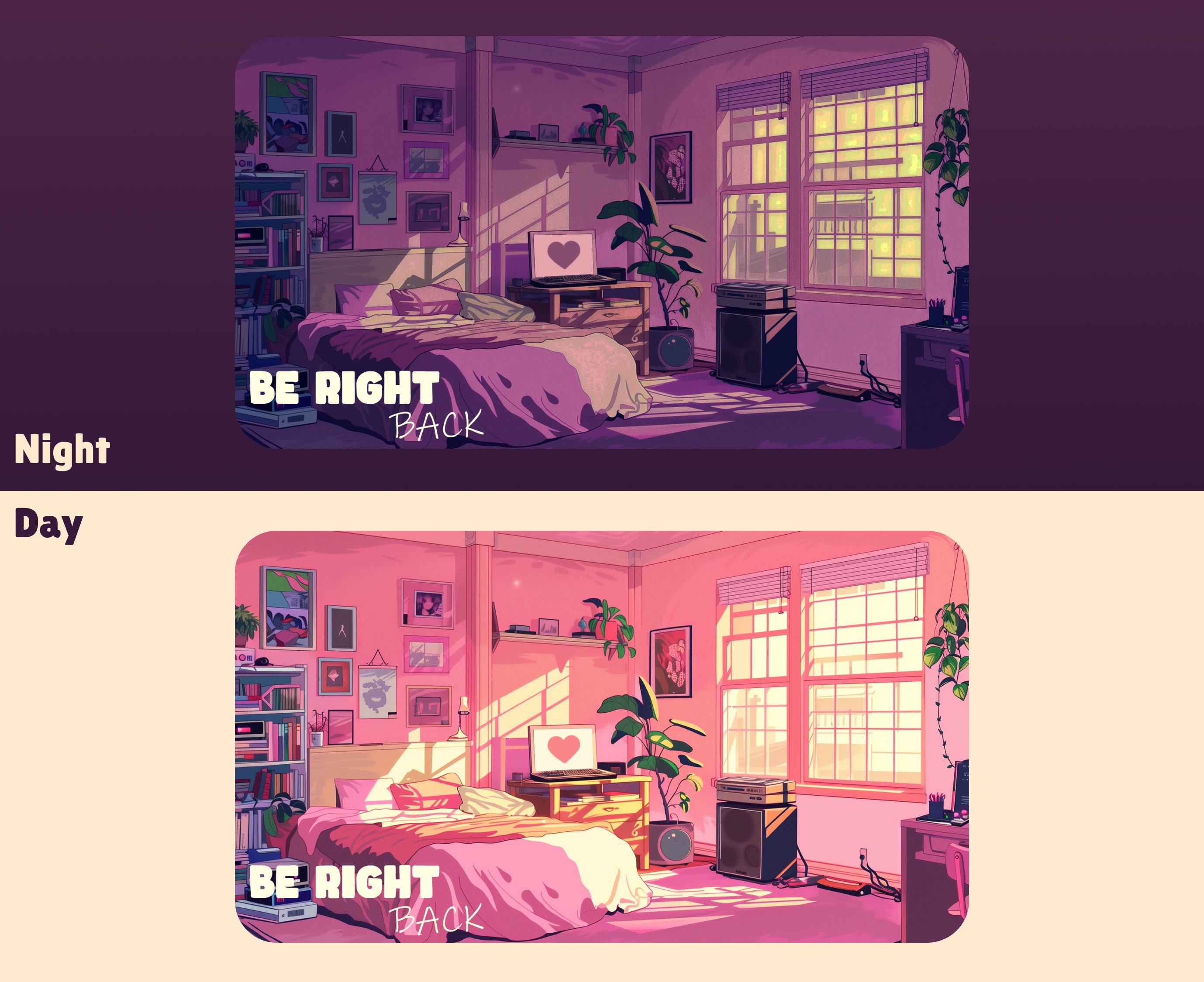 OVERLAYS KIT Cozi Pink Bedroom for Twitch, Streamlabs and Obs ANIMATED ...