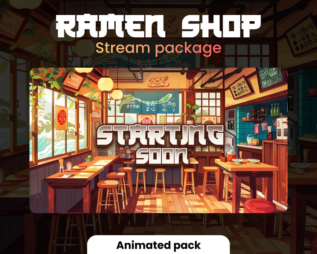 RAMEN SHOP OVERLAY Kit - Twitch Stream Package - Japanese Ramen Shop ...