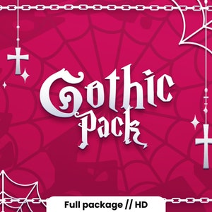 Red Gothic Pack | Animated Gothic Stream Package | Vampire Overlays Kit ...