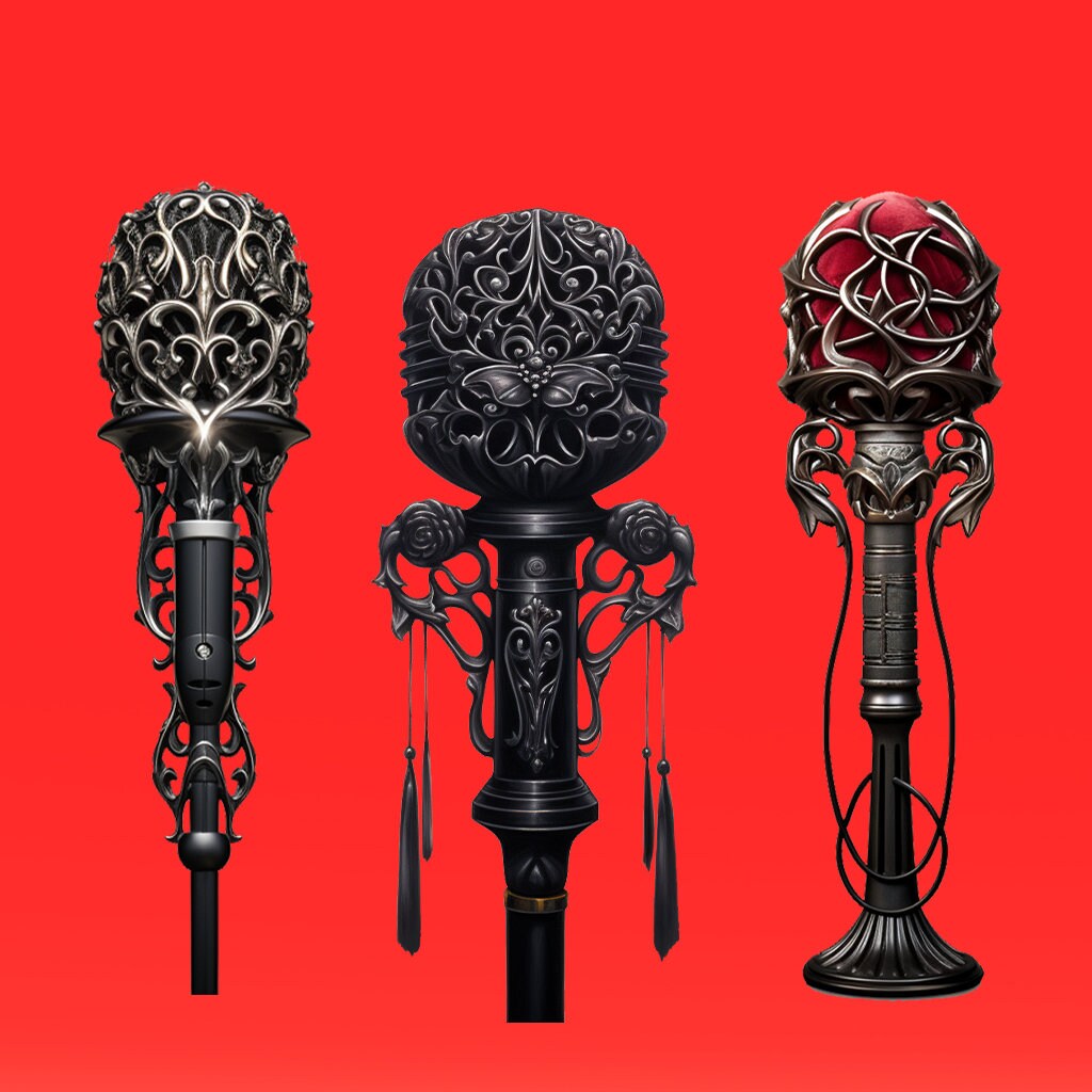 VTUBER GOTHIC MICROPHONE - Vampire Dark Microphone - Vtuber Assets ...