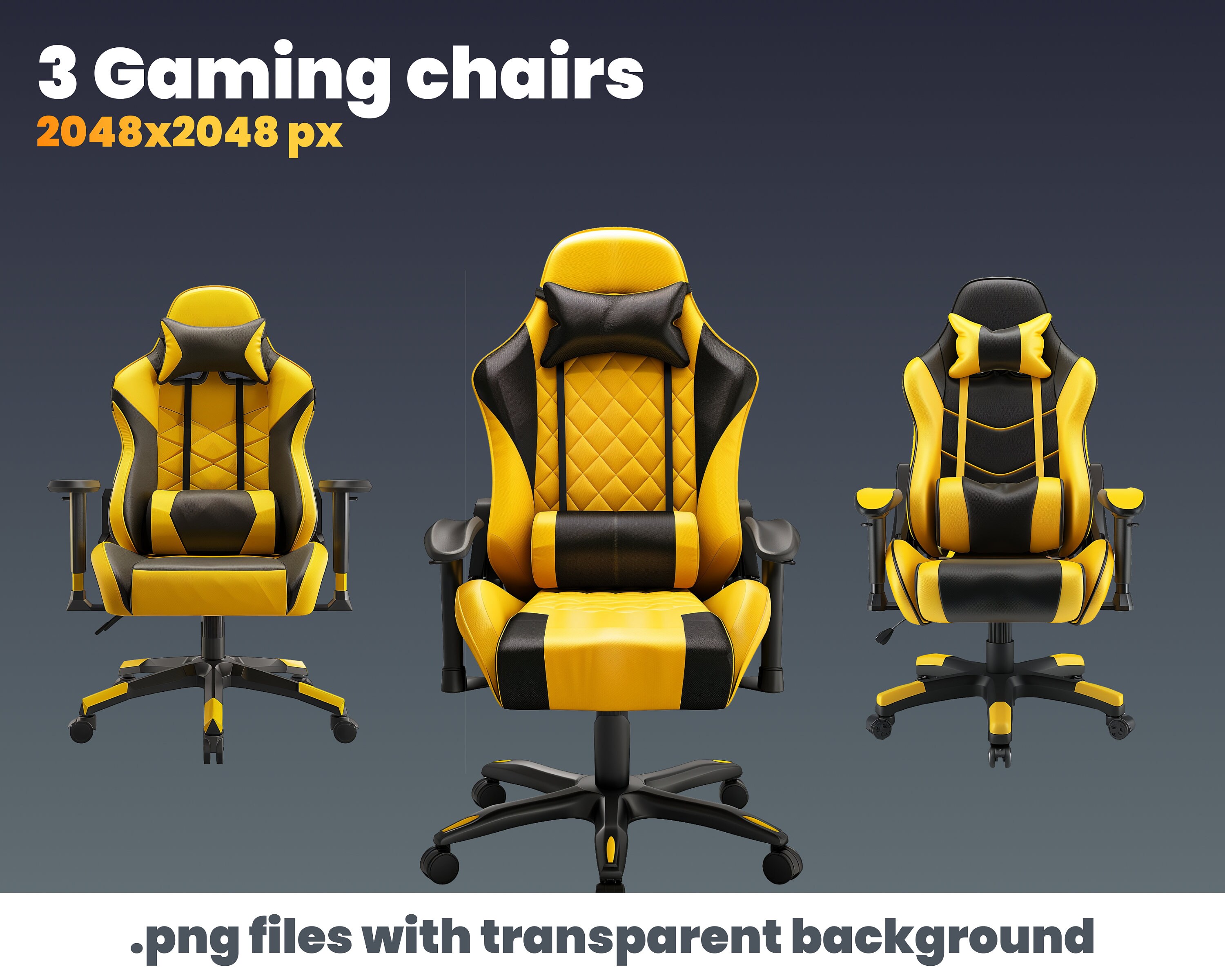 VTUBER KIT Yellow Gaming Room Chairs, Desk, Mics and More Stream Asset ...