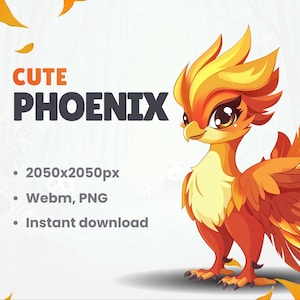 VTUBER PET Phoenix - Twitch Stream Pet Phoenix - Animated Loop - Orange ...