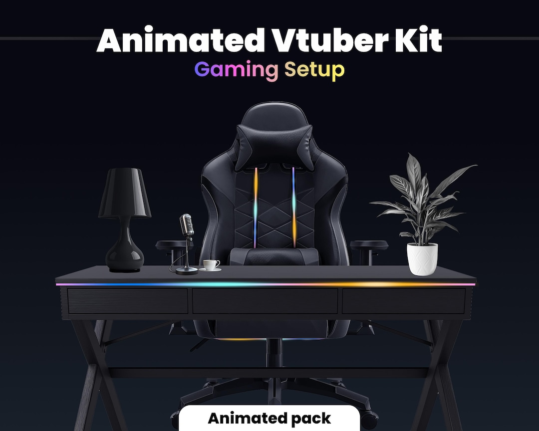 VTUBER KIT - RGB Gaming- Chairs, Desk, Mics and More! Stream Asset for ...